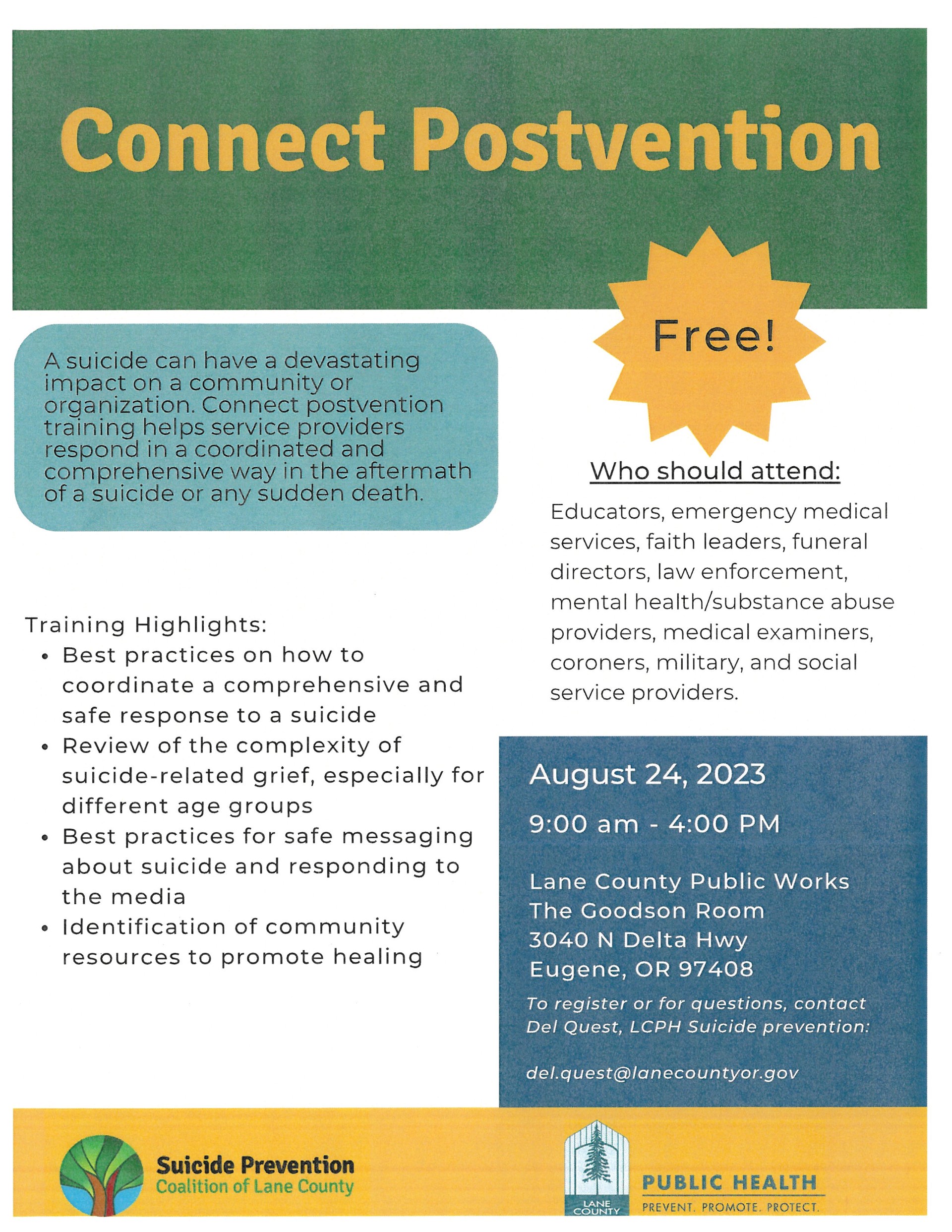 Connect Postvention – Suicide Prevention – Head Start of Lane County